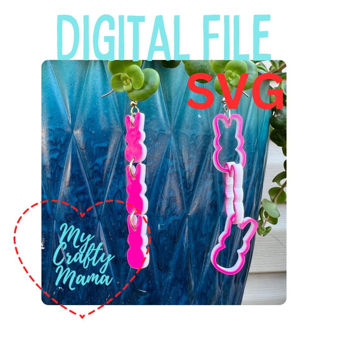 Easter Bunny Interlocking Earrings SVG File: Laser Cut Glowforge Ready ...