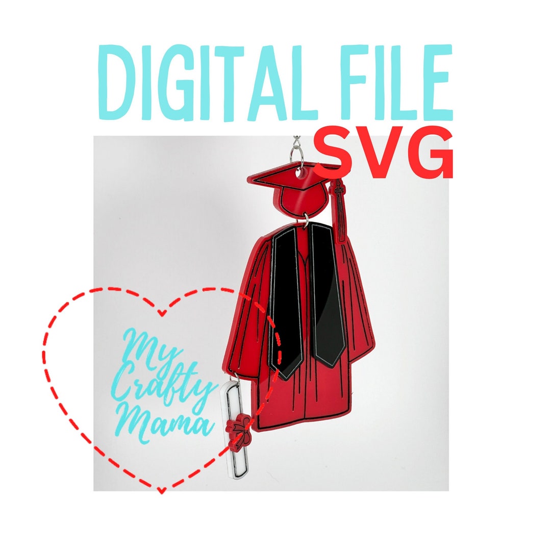 Cap and Gown Graduation Ornament SVG Digital Cut File for Lasers ...
