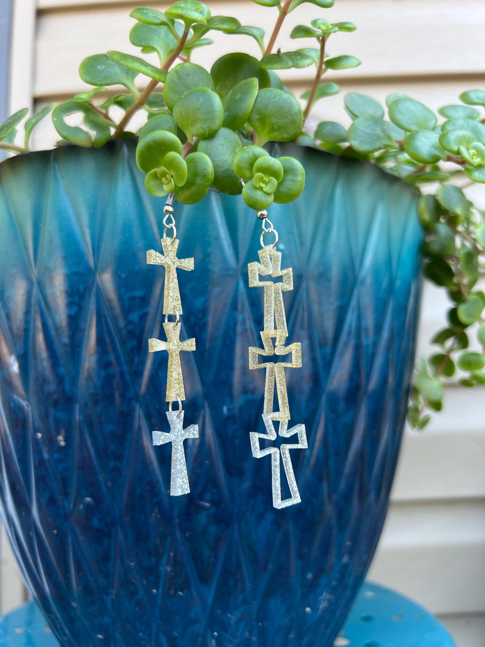 Interlocking Cross Earrings SVG Laser Cut File (digital File) - Etsy
