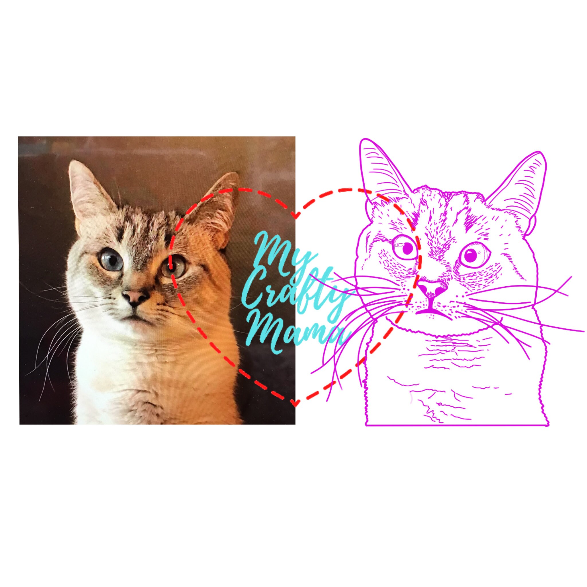 Hand Traced SVG of Your Pet,custom Line Drawing Pet, Dog Portrait ...