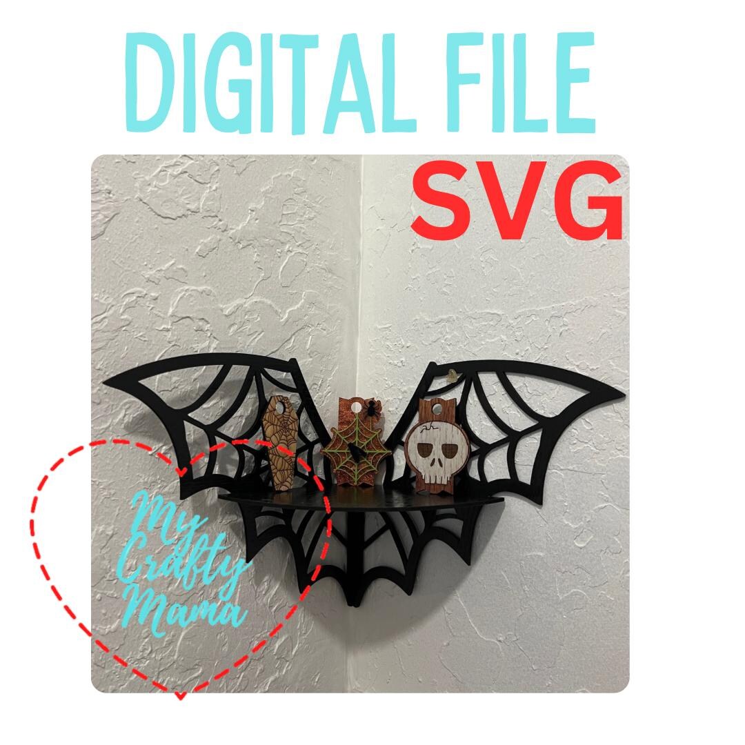 Halloween Bat Corner Shelf SVG: Spooky Decor Laser Cut File (digital ...