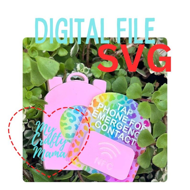 Emergency Contact Backpack Nfc Tag SVG File: Laser Cut Design (digital ...