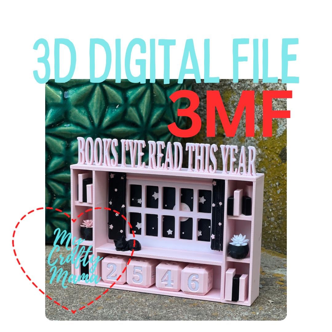 3D Print Bookshelf Books I’ve Read 3MF Digital File: Changeable Window ...