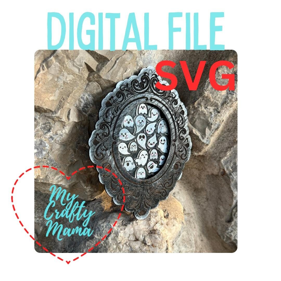Gothic Ghost Frame Digital Svg, Halloween Photo Frame, Spooky SVG Wall ...