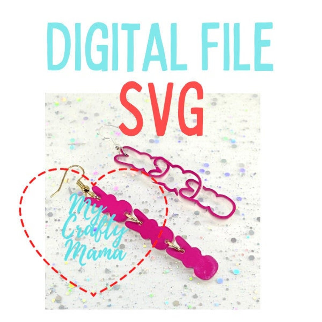 Glowforge Ready Easter Bunny Interlocking Earrings SVG Digital File for ...