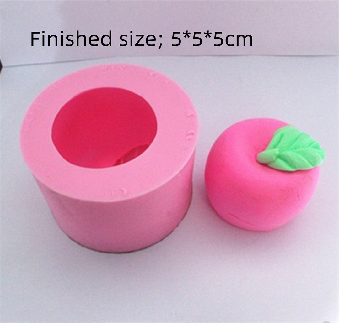 1-cavity Christmas Apple Cake Mold Flexible Silicone Soap Mold for ...