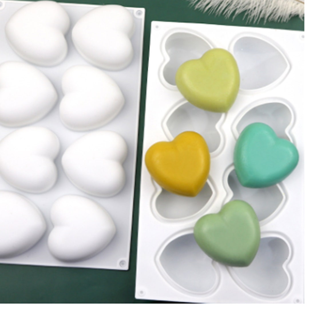 8-connected Heart-shaped Lava Chocolate Mold DIY Cake Mold Handmade ...
