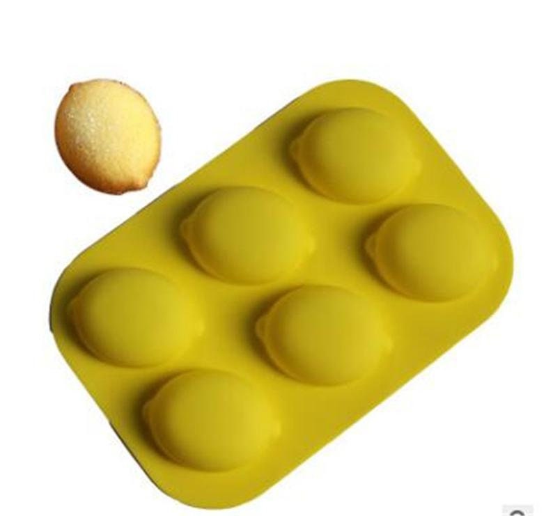 6-cavity Lemon Cake Mold Flexible Silicone Choclate Mold Soap Mold Soap ...