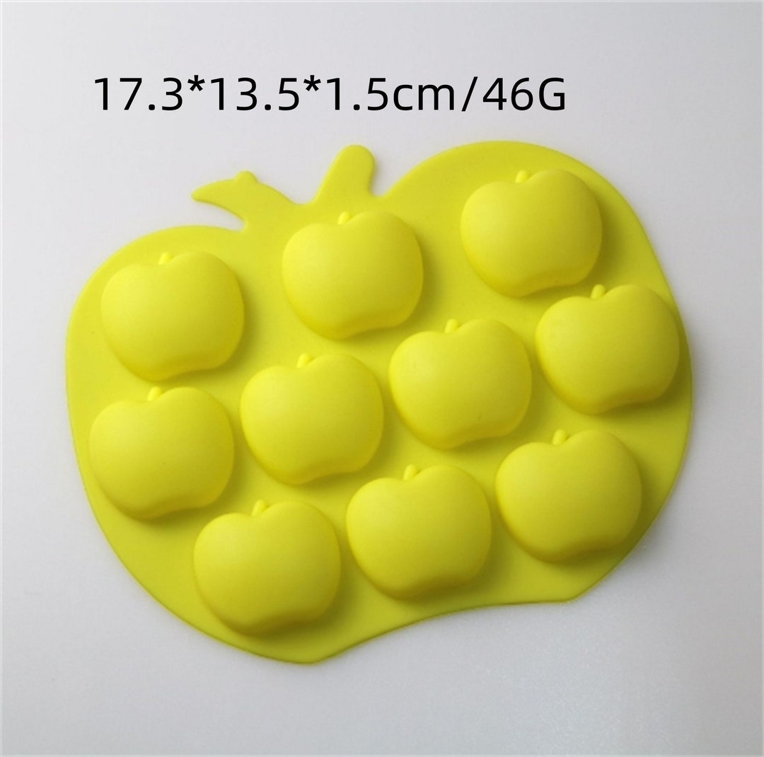 10-cavity Apple Ice Molds Flexible Silicone Mold Polymer Clay Mold ...