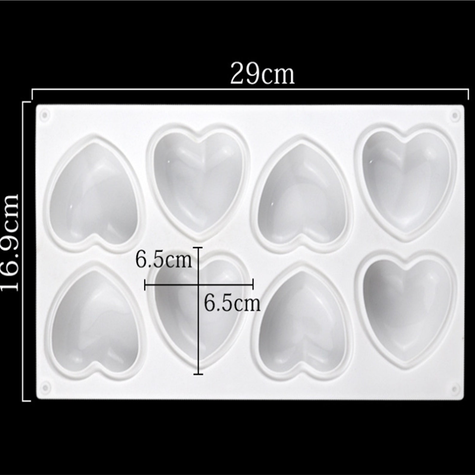 8-connected Heart-shaped Lava Chocolate Mold DIY Cake Mold Handmade ...