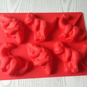 6-cavity Bigger Dinosaur Cake Mold Flexible Silicone Soap Mold for ...