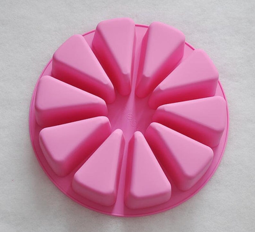 10-cavity Large Triangle Cake Mold Flexible Silicone Choclate Mold Soap ...