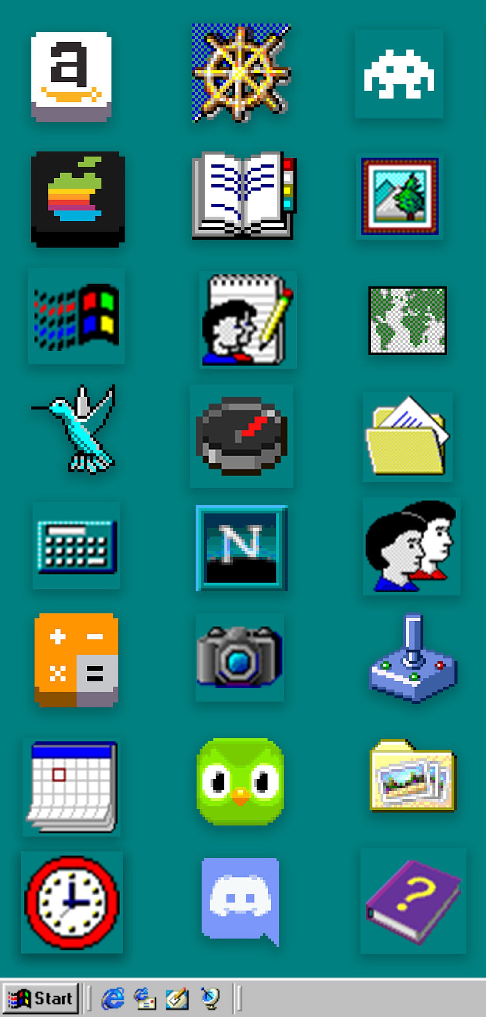 70 IOS 14 Essential Icons in Beautiful Windows 95 Theme All Access Pack ...