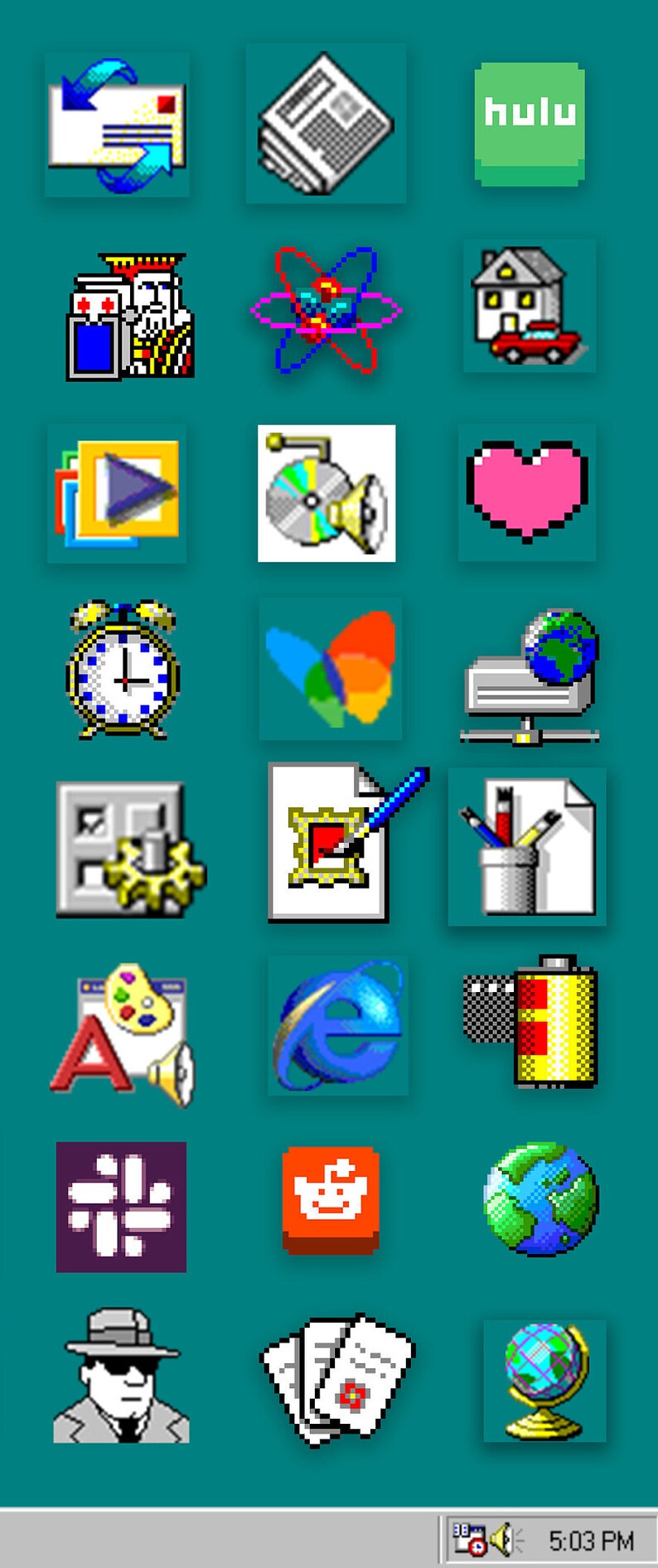 70 IOS 14 Essential Icons in Beautiful Windows 95 Theme All Access Pack ...