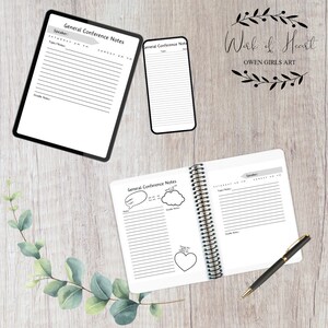LDS General Conference Printable Note Pages - Etsy