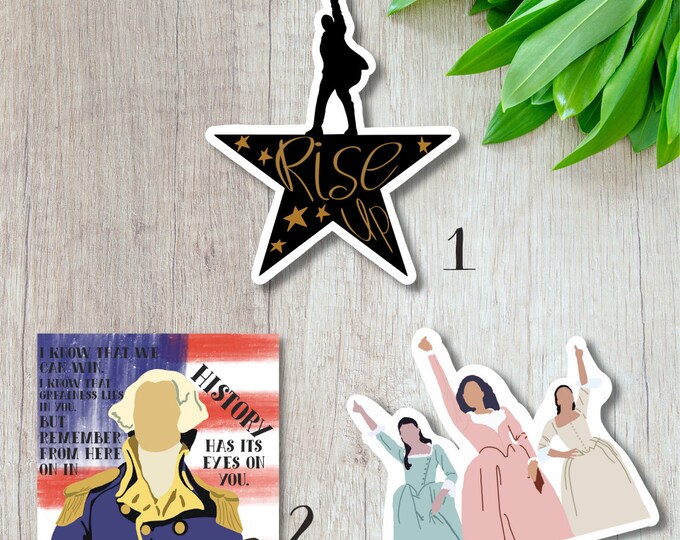 HAMILTON Water Resistant Vinyl Sticker Musicals RISE UP History ...