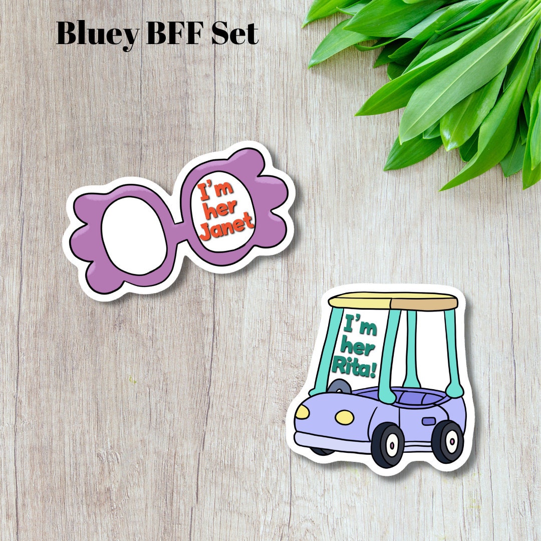 BLUE DOG BFF - Water Resistant Vinyl Handmade Sticker Best Friends ...
