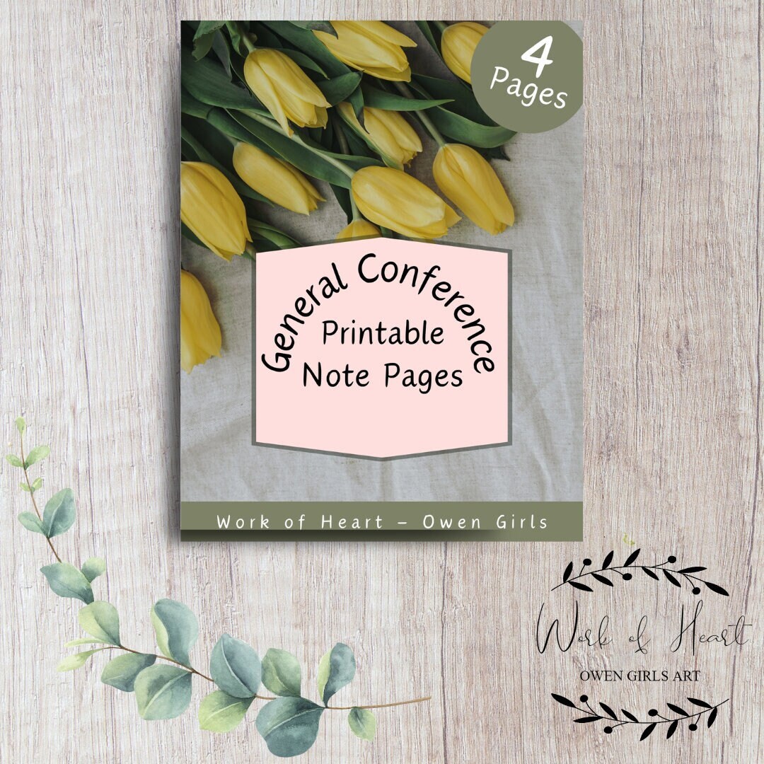 LDS General Conference Printable Note Pages - Etsy