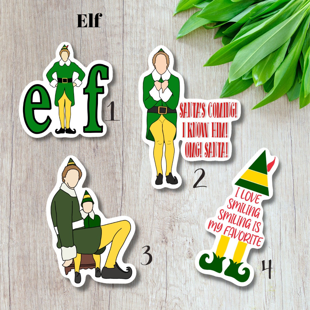 ELF - Water Resistant Vinyl Handmade Sticker Christmas Movie Funny ...
