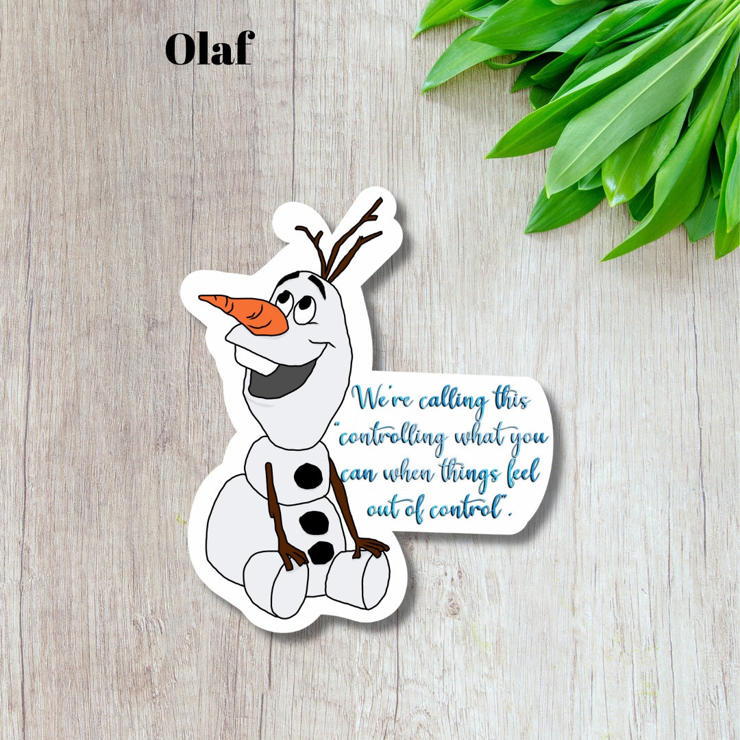 HAPPY SNOWMAN Water Resistant Vinyl Sticker Olaf Frozen Control ...