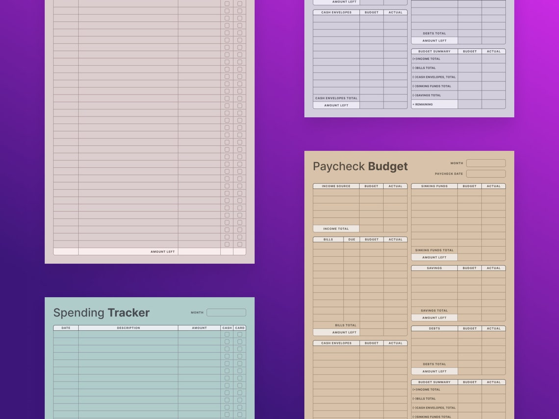 Paycheck Budget Planner, Printable, PDF, Budget by Paycheck |A4,A5| 20 ...