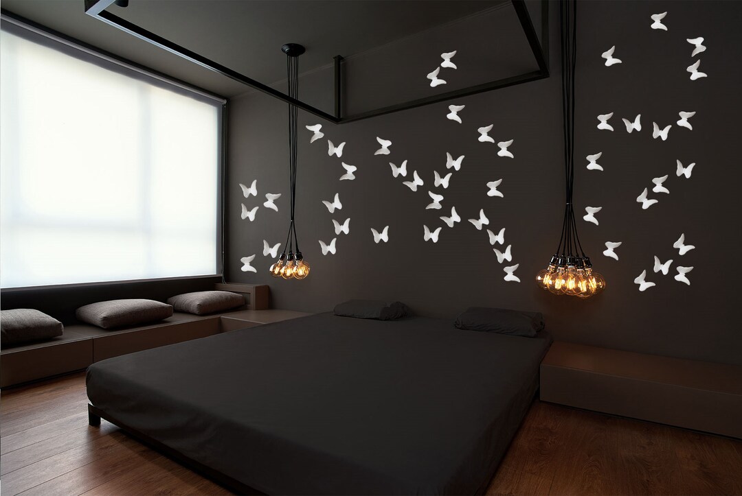Large Wall Artwork /wall Decoration/ceramic Butterflies /white Mat ...