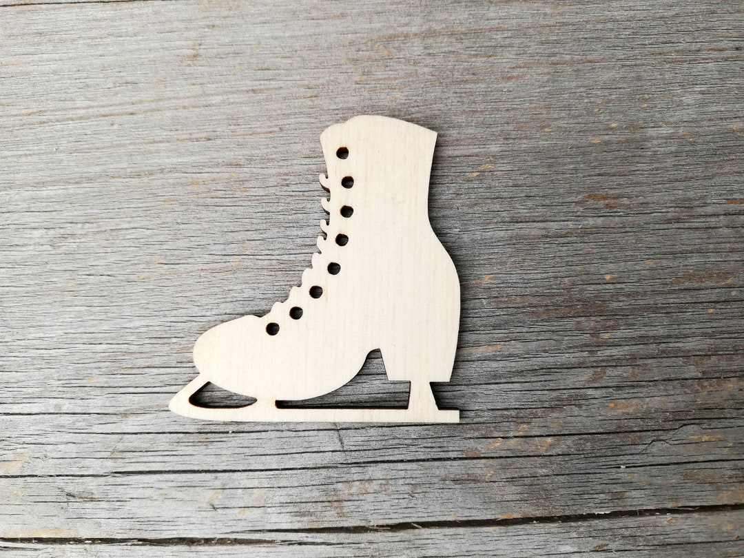 Ice Skate - Wood Cutout Shapes DIY, Unfinished Craft Supply DIY Not ...