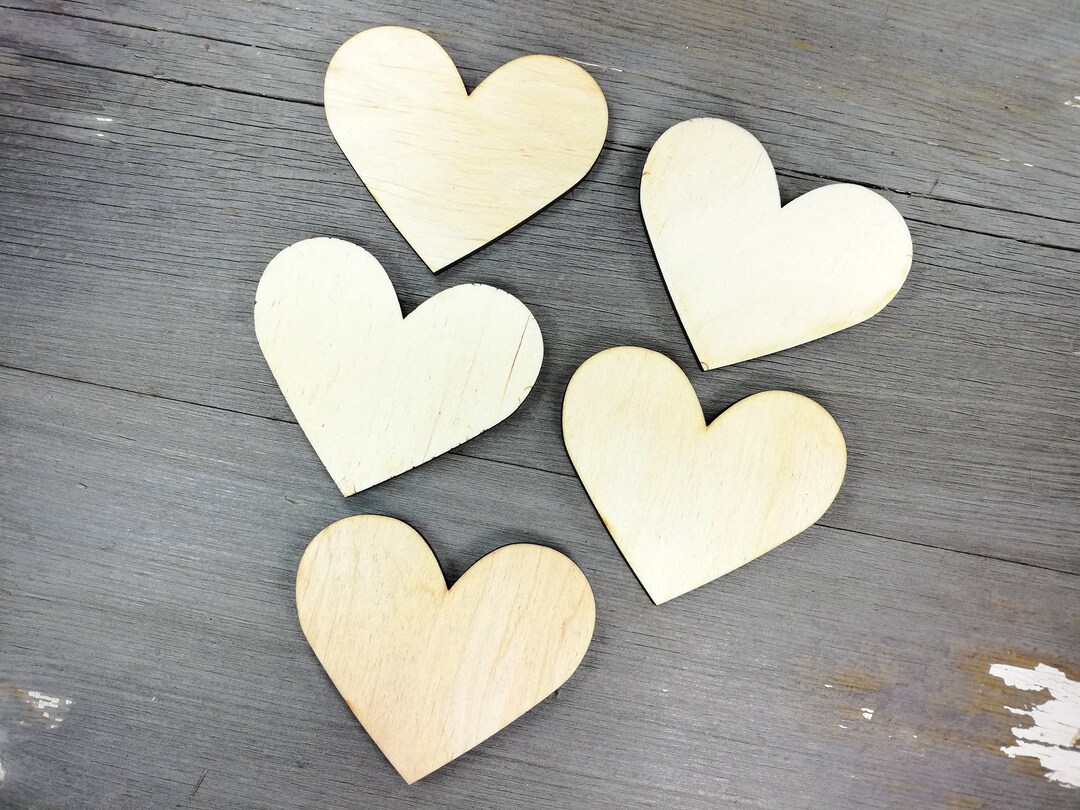 Heart Wooden Shape Cutouts, Laser Cut Unfinished Wooden Shapes, Wooden ...