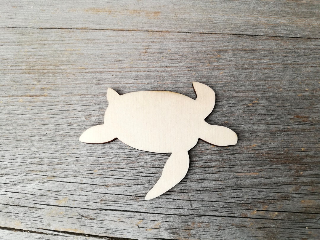 Sea Turtle, Wooden Turtle - Wood Cutout Shapes DIY, Unfinished Craft ...