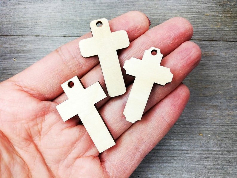 Cross Unfinished Wooden Shapes, Laser Cut Wooden Shapes, Craft Supply ...