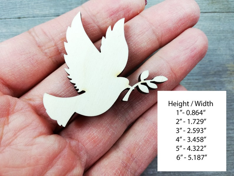 Pigeon With a Twig Laser Cut Shapes, Dove Laser Cut Unfinished Wooden ...