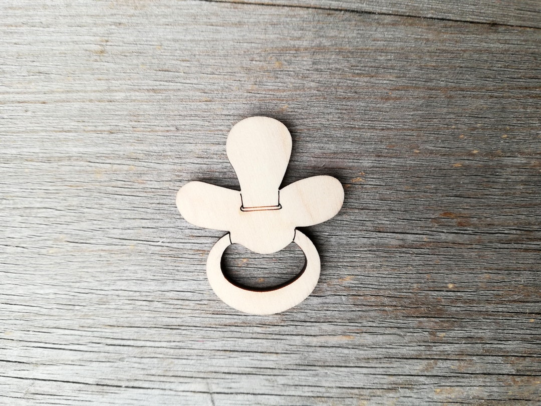 Wooden Baby Pacifier - Craft Supply DIY Not Painted, Unfinished Wood ...
