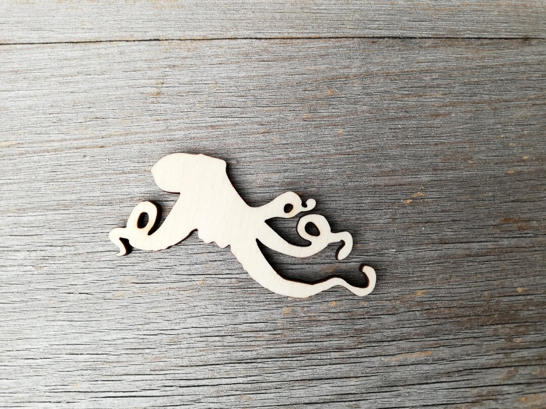 Octopus, Marine Inhabitants - Wood Cutout Shapes DIY, Unfinished Craft ...