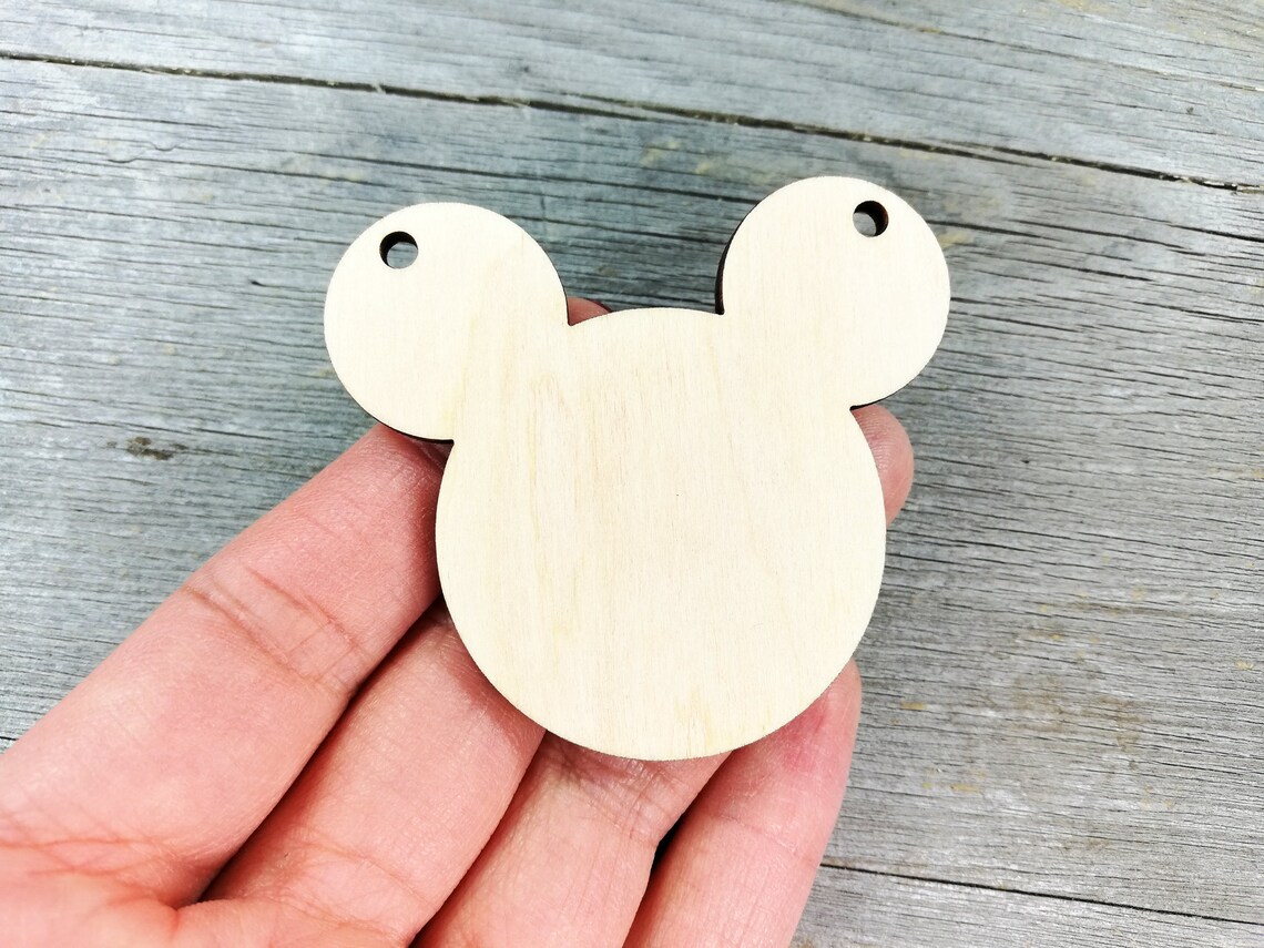 Mouse Head Laser Cut Unfinished Wooden Shapes Craft Supply DIY, Not ...
