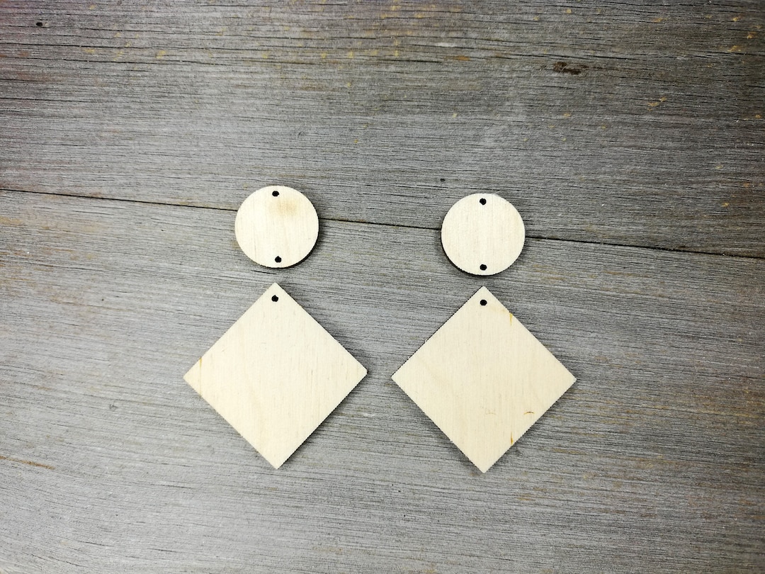 Wooden Earrings Blanks Set 3mm, Laser Cut Earrings, Cutout Unfinished ...