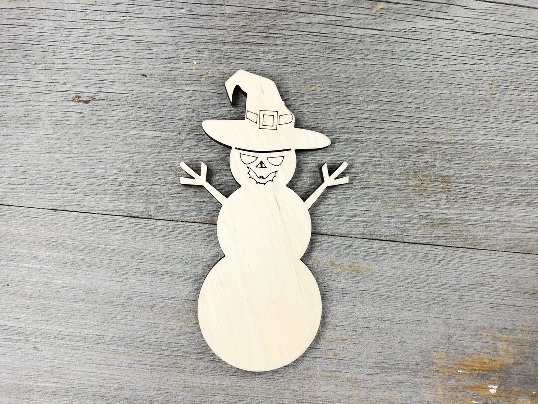 Snowman With a Wizard Hat Laser Cut Shape, Laser Cut Out Shape, Wooden ...