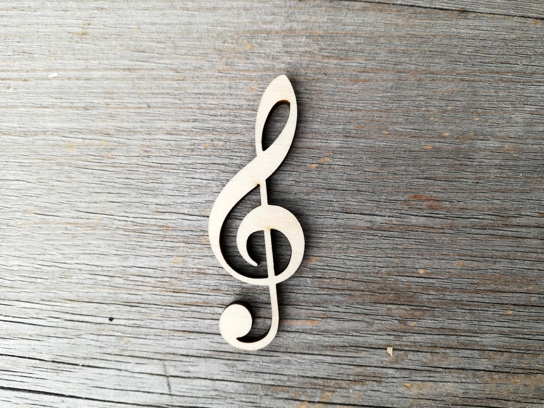 Wooden Musical Note, Clef, Music Lover Wall Decor Laser Cut Shapes ...