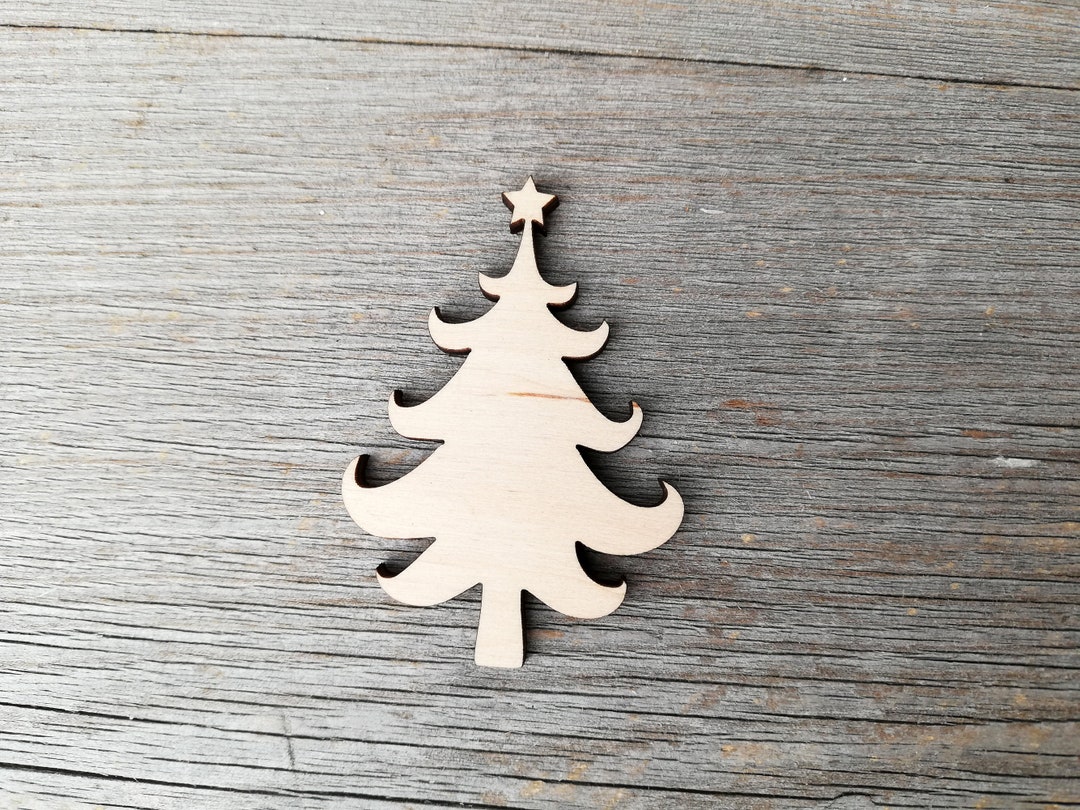 Christmas Tree Wooden Shape Decor, Wooden Tree Laser Cut Out Shape ...