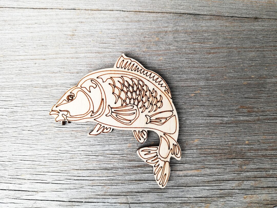 Wooden Carp Fish Fisher Fisherman Decor Wooden Wall Decoration Not ...
