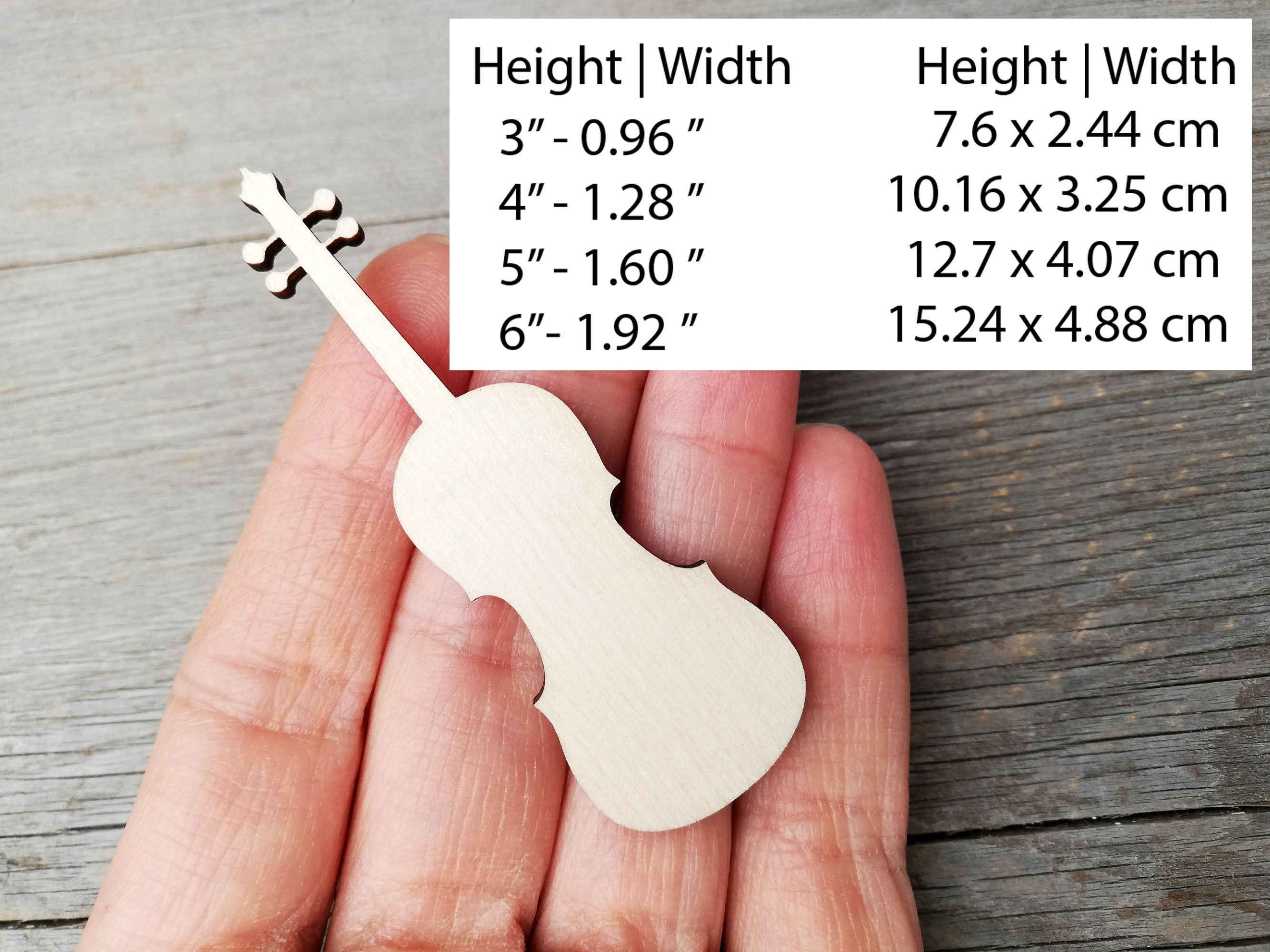 Violin - Wood Cutout Shapes DIY, Unfinished Craft Supply DIY Not ...