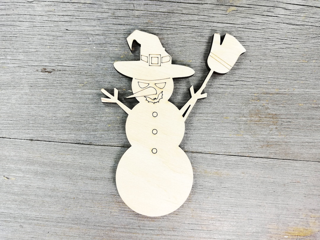Snowman With a Broom and a Hat Laser Cut Shape, Laser Cut Out Shape ...