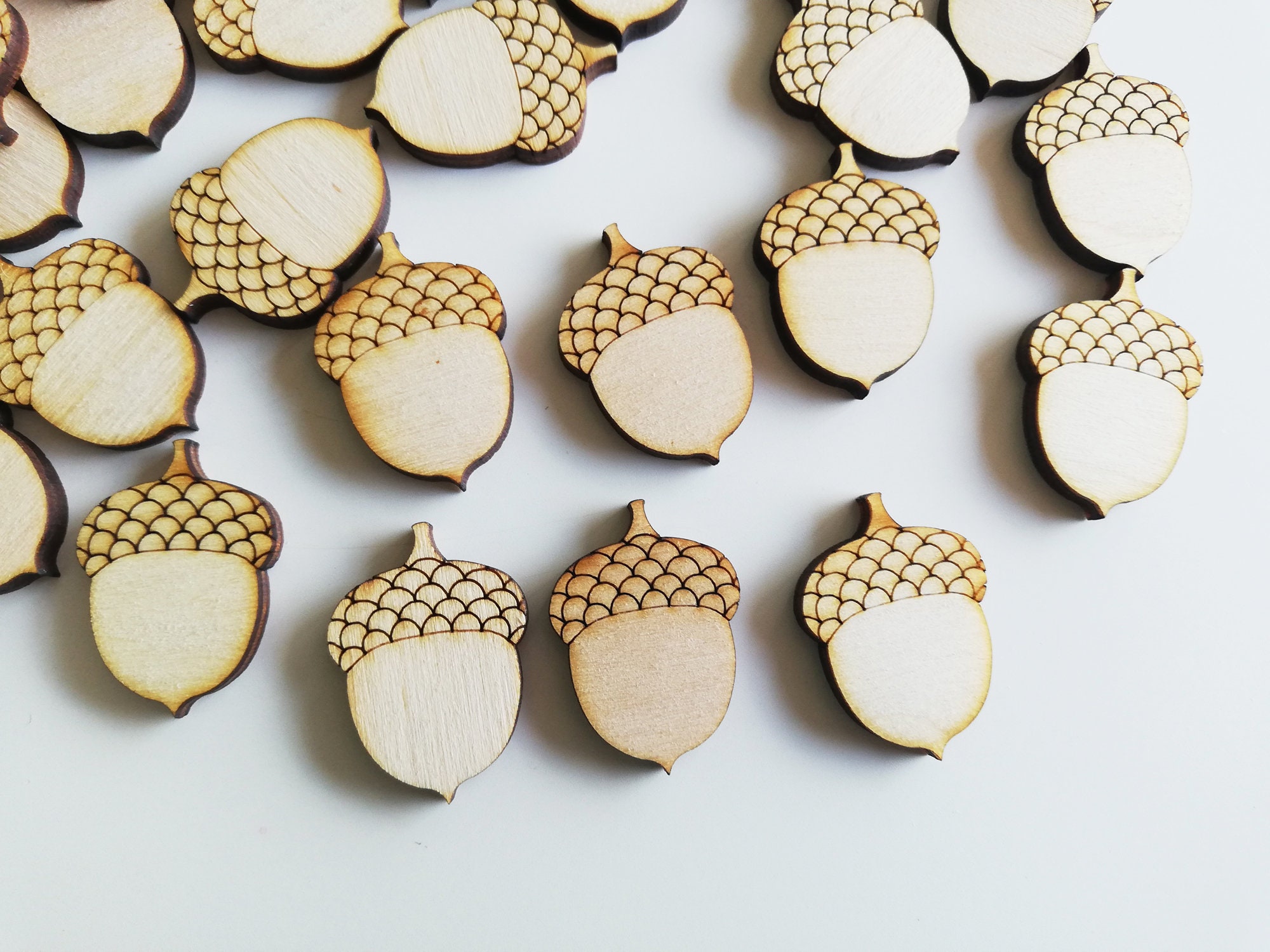 Acorn Unfinished Wooden Shapes, Laser Cut Wooden Shapes, Craft Supply ...