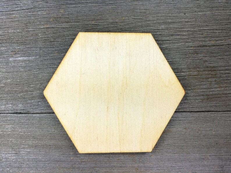 Hexagon Wooden Laser Cut Shapes, Polygon Geometric Shapes, Honeycomb ...