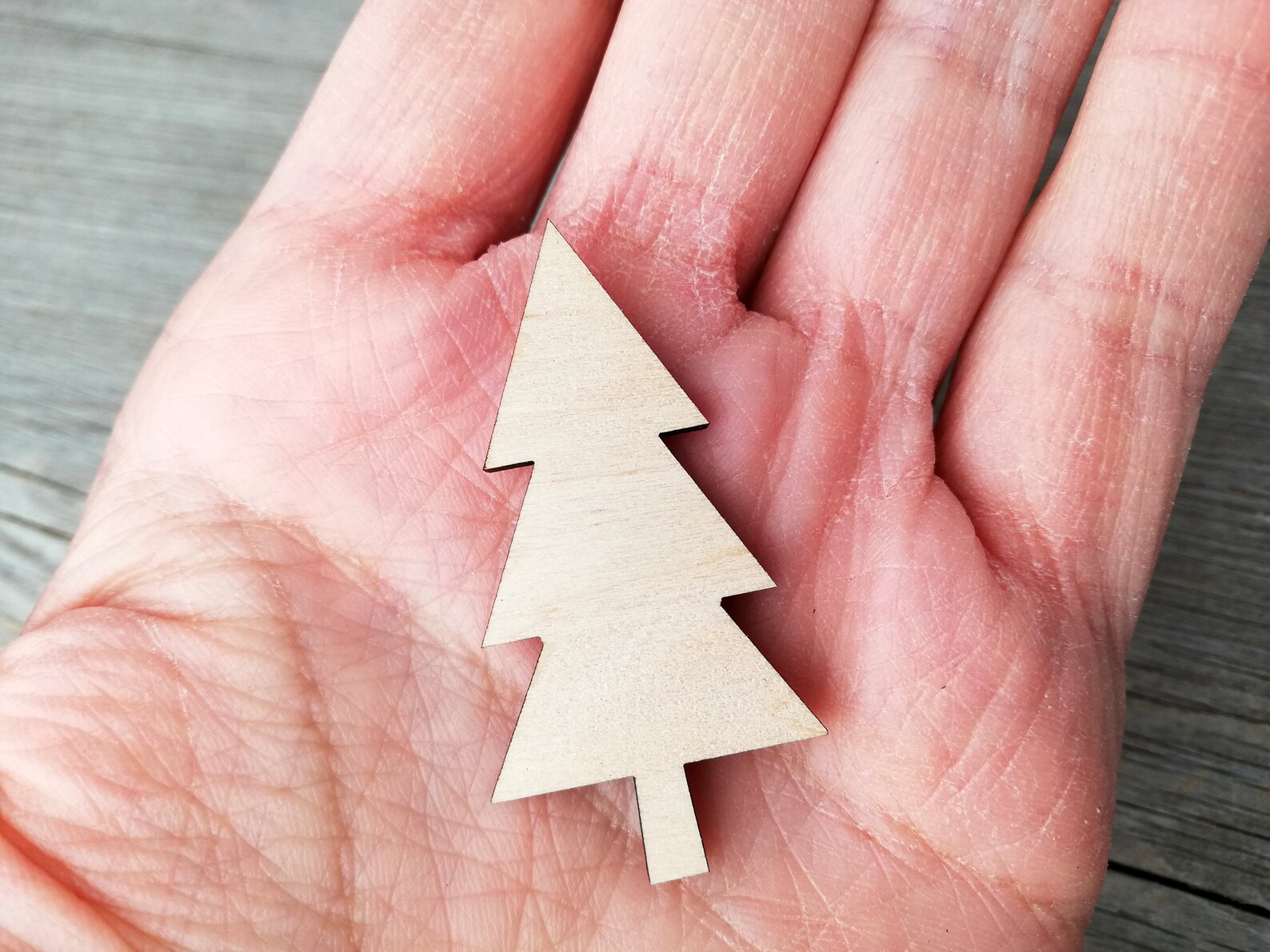 Christmas Decor Pine Tree DIY Craft Supply Not Painted Wooden Cut Out ...