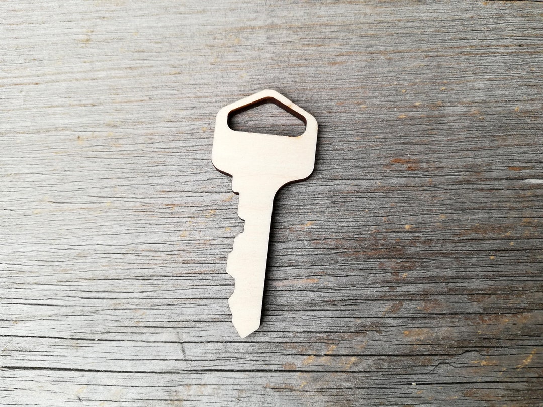 Key - Wood Cutout Shapes DIY, Unfinished Craft Supply DIY Not Painted ...