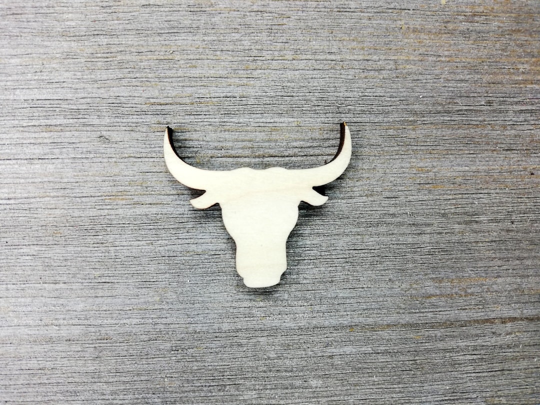 Bull Head Shape Laser Cut Wood Shapes, Unfinished Craft Supply DIY, Not ...