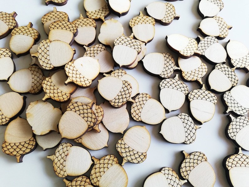 Acorn Unfinished Wooden Shapes, Laser Cut Wooden Shapes, Craft Supply ...