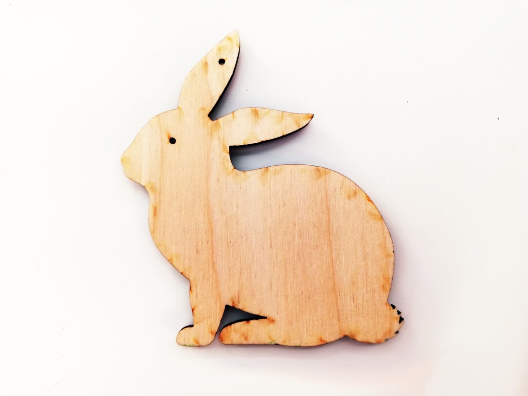 Rabbit Laser Cut Out Unfinished Wood Shape Craft Supply, Rabbit Tags ...