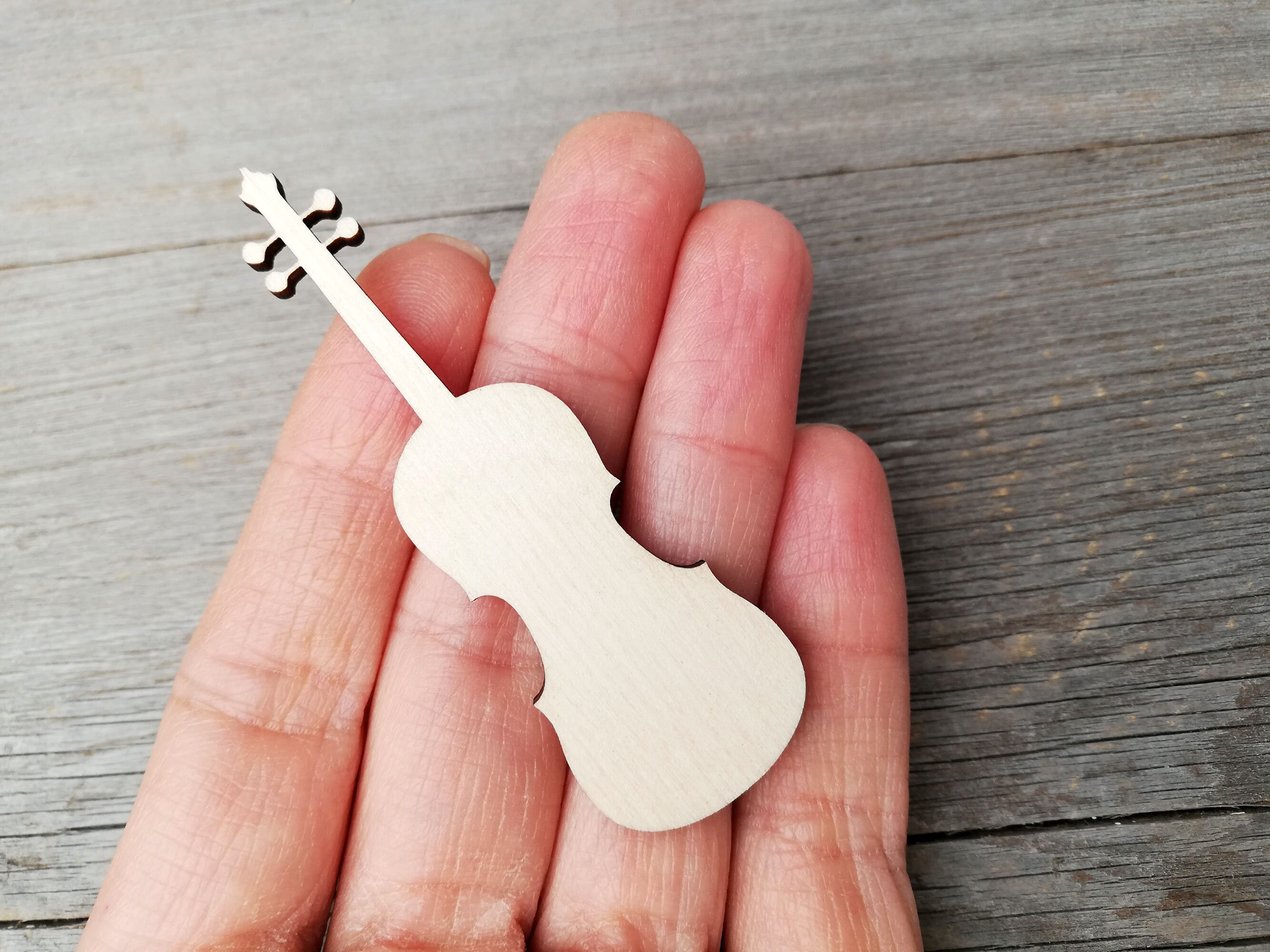 Violin - Wood Cutout Shapes DIY, Unfinished Craft Supply DIY Not ...