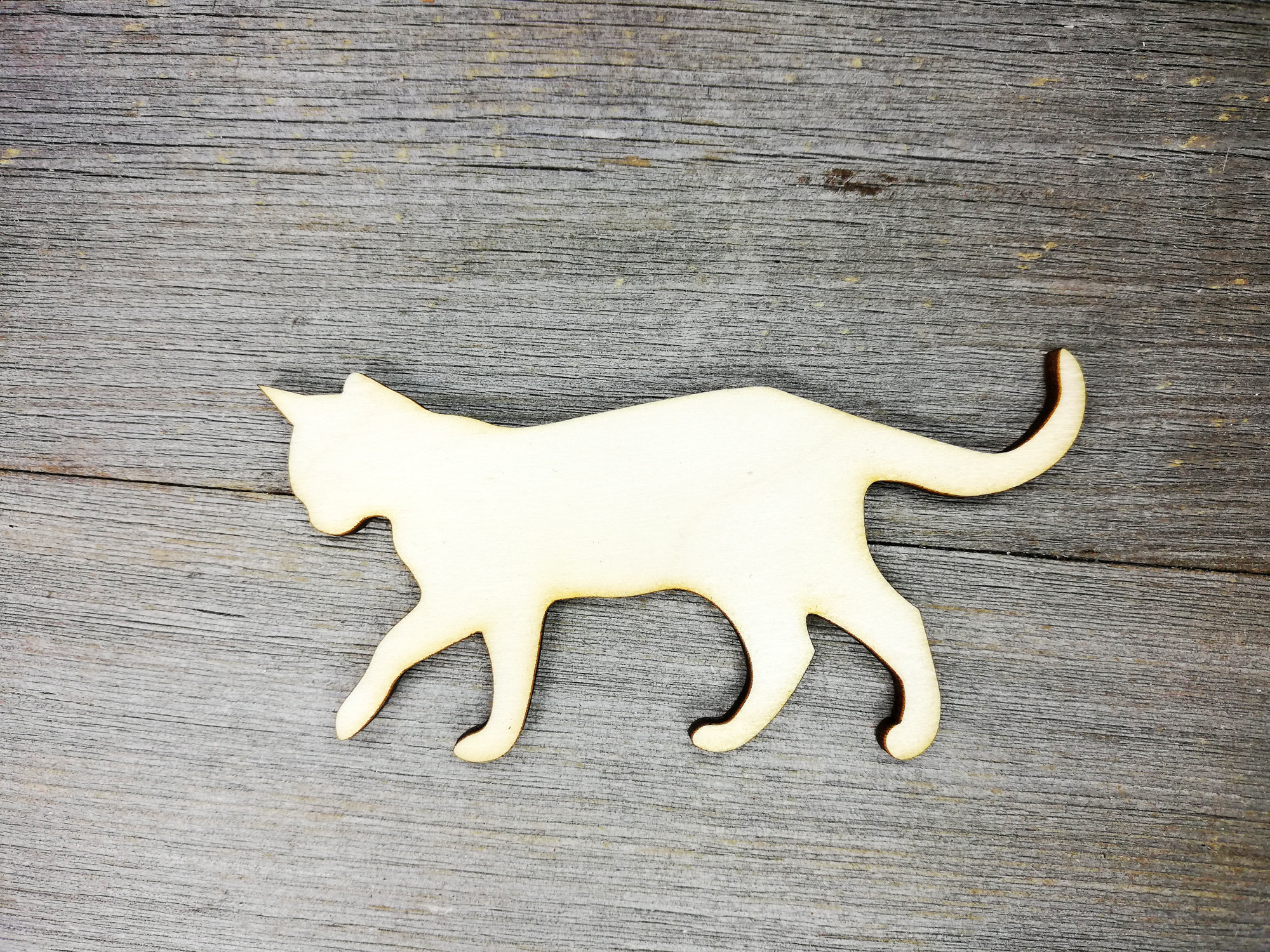 Cat Wooden Laser Cut Shapes, Walking Cat Laser Cut Wood Cutouts Shape ...